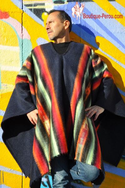 Poncho homme laine d'alpaga. - Ponchos alpaga - HOMME - Boutique Pérou