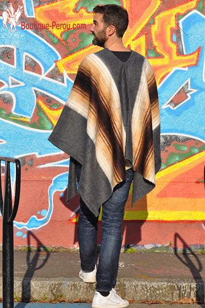 Poncho homme laine d'alpaga. - Ponchos alpaga - HOMME - Boutique Pérou