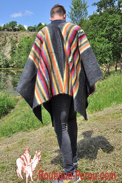 Poncho Chaman homme laine d'alpaga. C'est une pièce unique - Ponchos ...